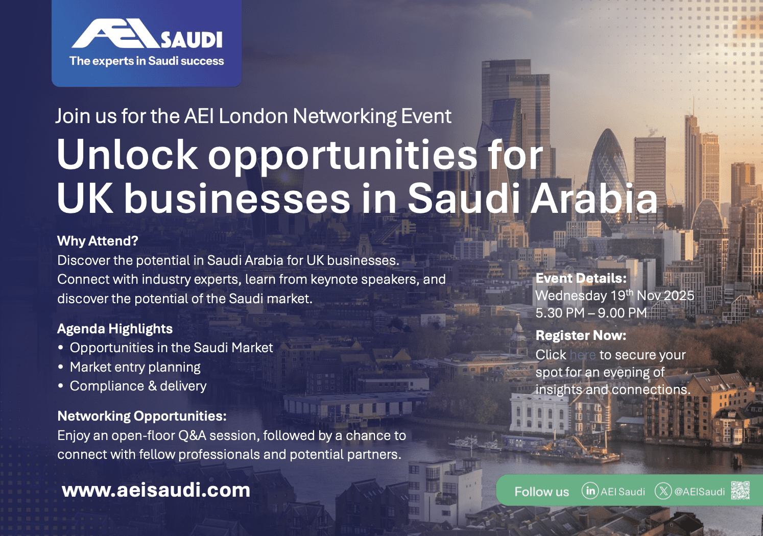 AEI Saudi London Networking Event - UK Business Opportunities in Saudi ...